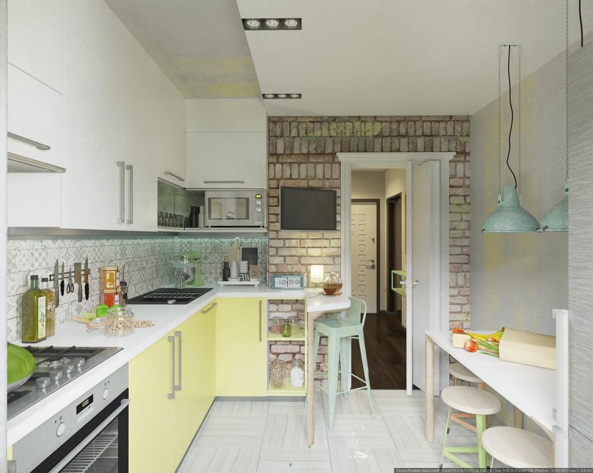 3d visualization Small kitchen | 3dlancer.net