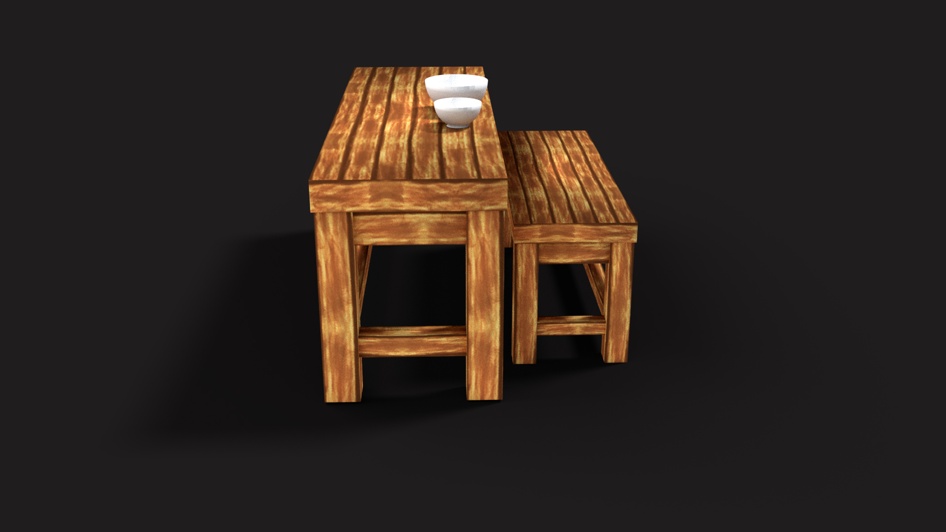 3d visualization 3D Bench Game asset using handpainted textures ...