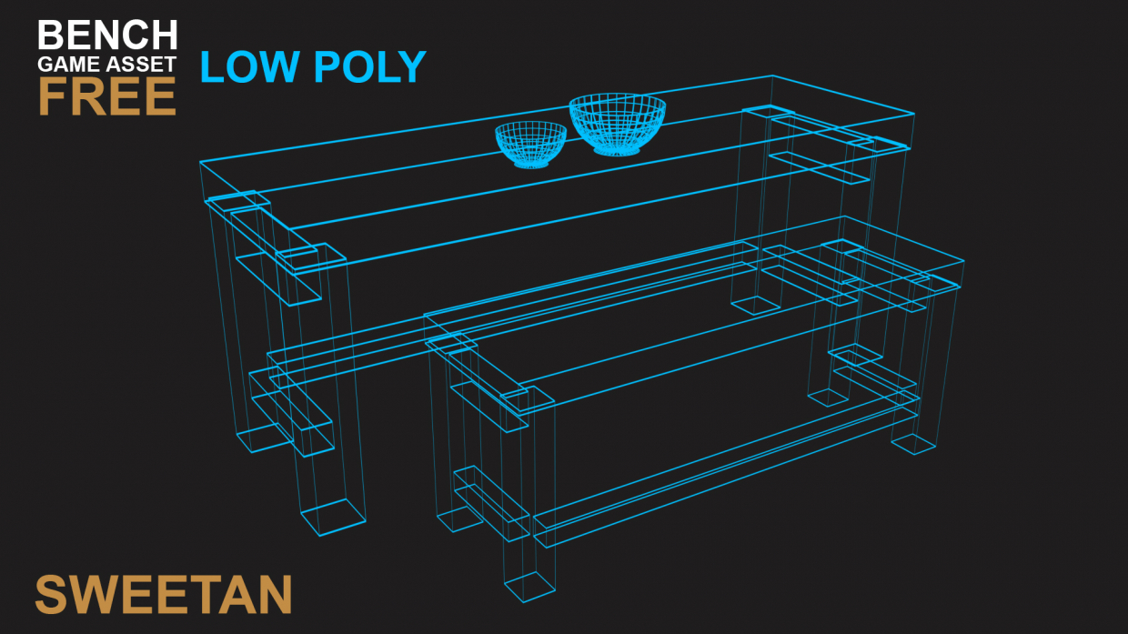3d visualization 3D Bench Game asset using handpainted textures ...