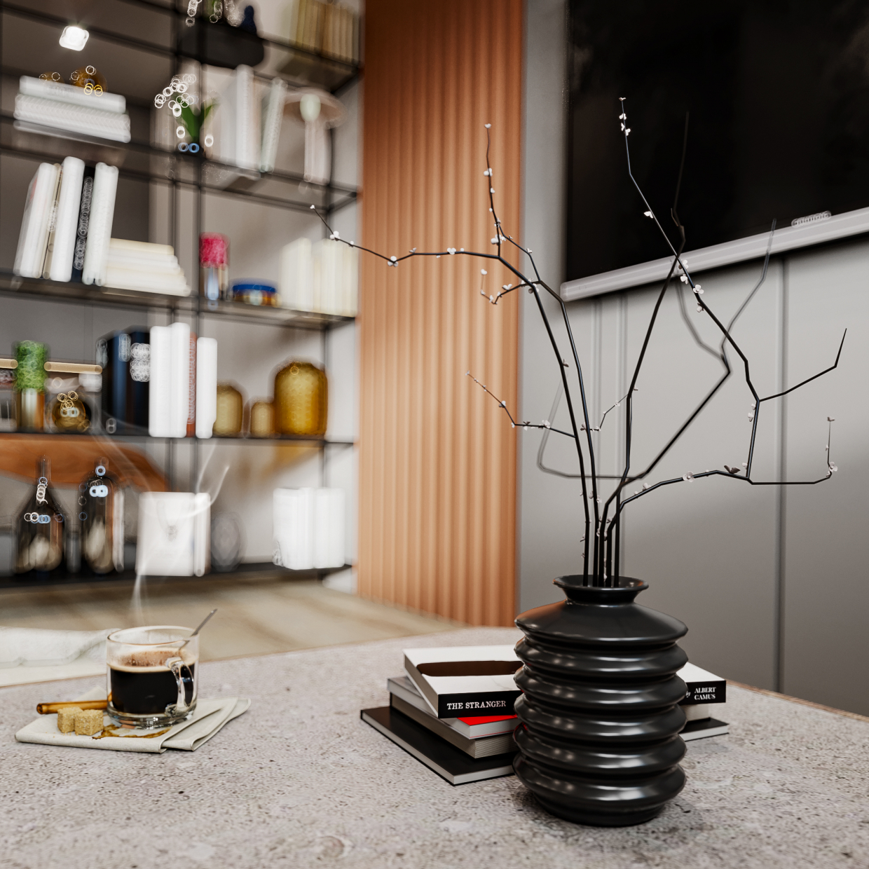 3d visualization Studio design visualization for a young couple ...