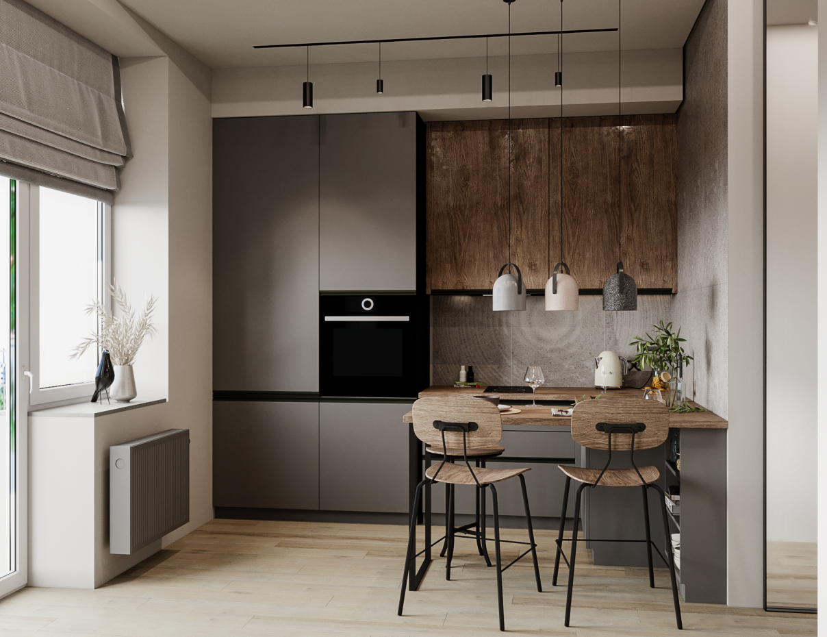 3d visualization Studio design visualization for a young couple ...