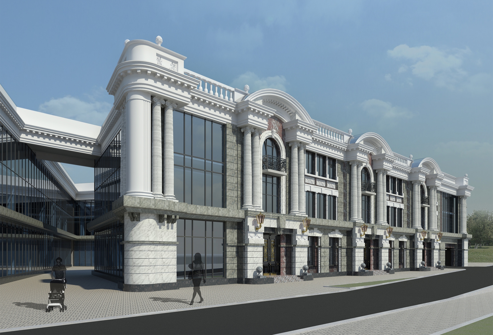 3d visualization Trade center | 3dlancer.net