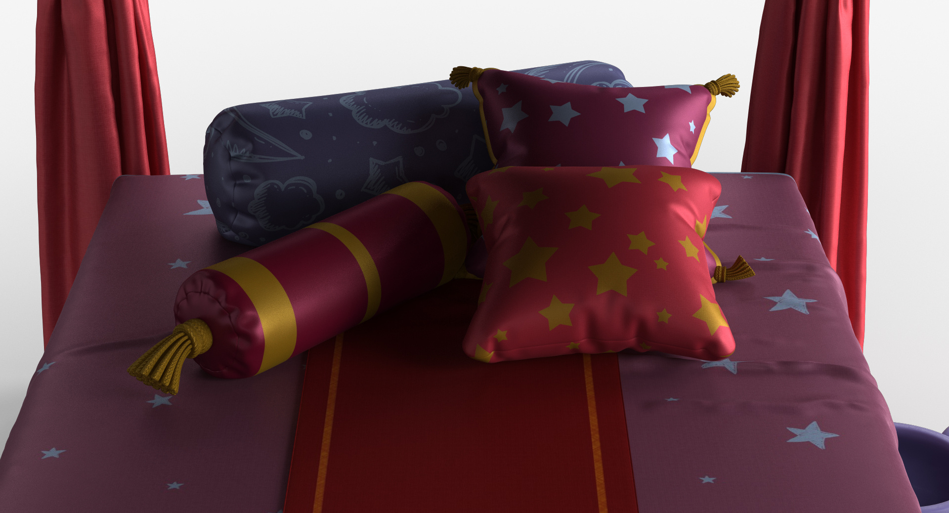 3d visualization Bed with canopy | 3dlancer.net