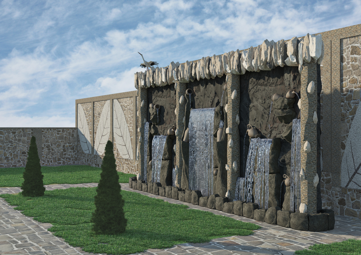 3d visualization Artificial waterfall | 3dlancer.net