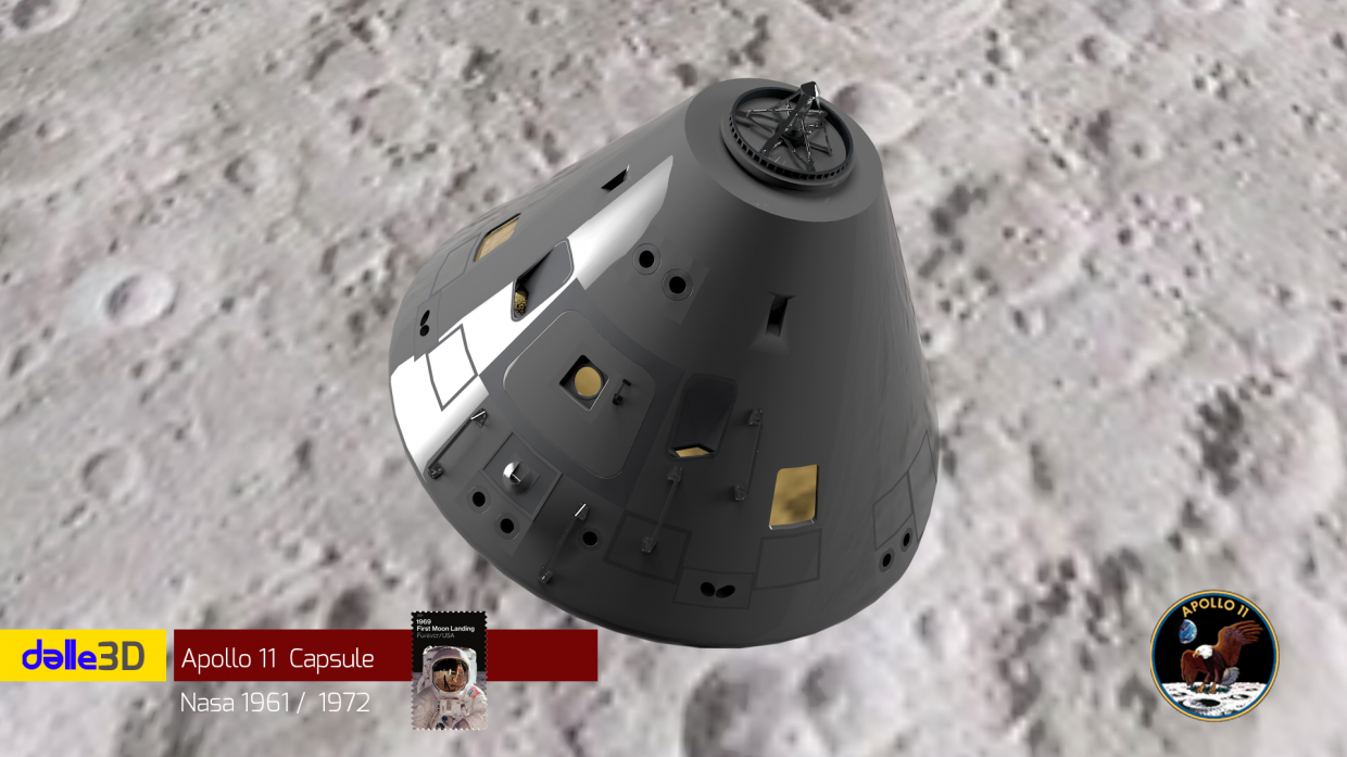 3d visualization Apollo 11 capsule Nasa | 3dlancer.net