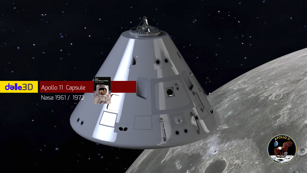 3d visualization Apollo 11 capsule Nasa | 3dlancer.net