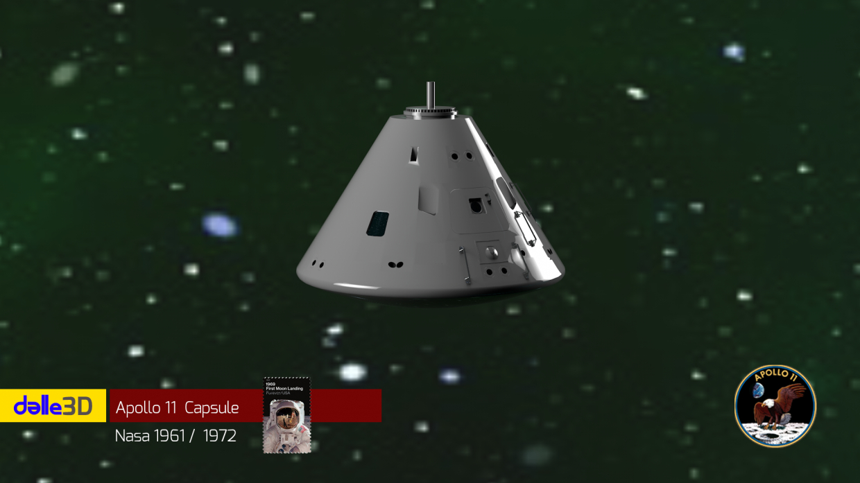 3d visualization Apollo 11 capsule Nasa | 3dlancer.net