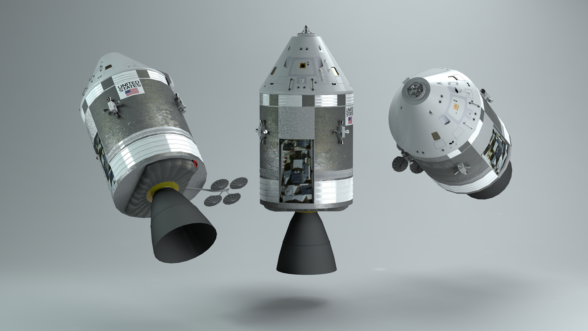 3d visualization Apollo 11 capsule Nasa | 3dlancer.net