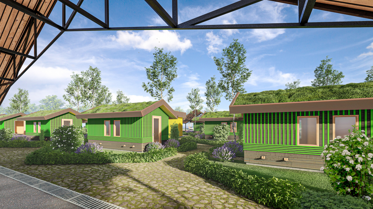 3d visualization Concept. HOSPITAL for 12 API houses. | 3dlancer.net