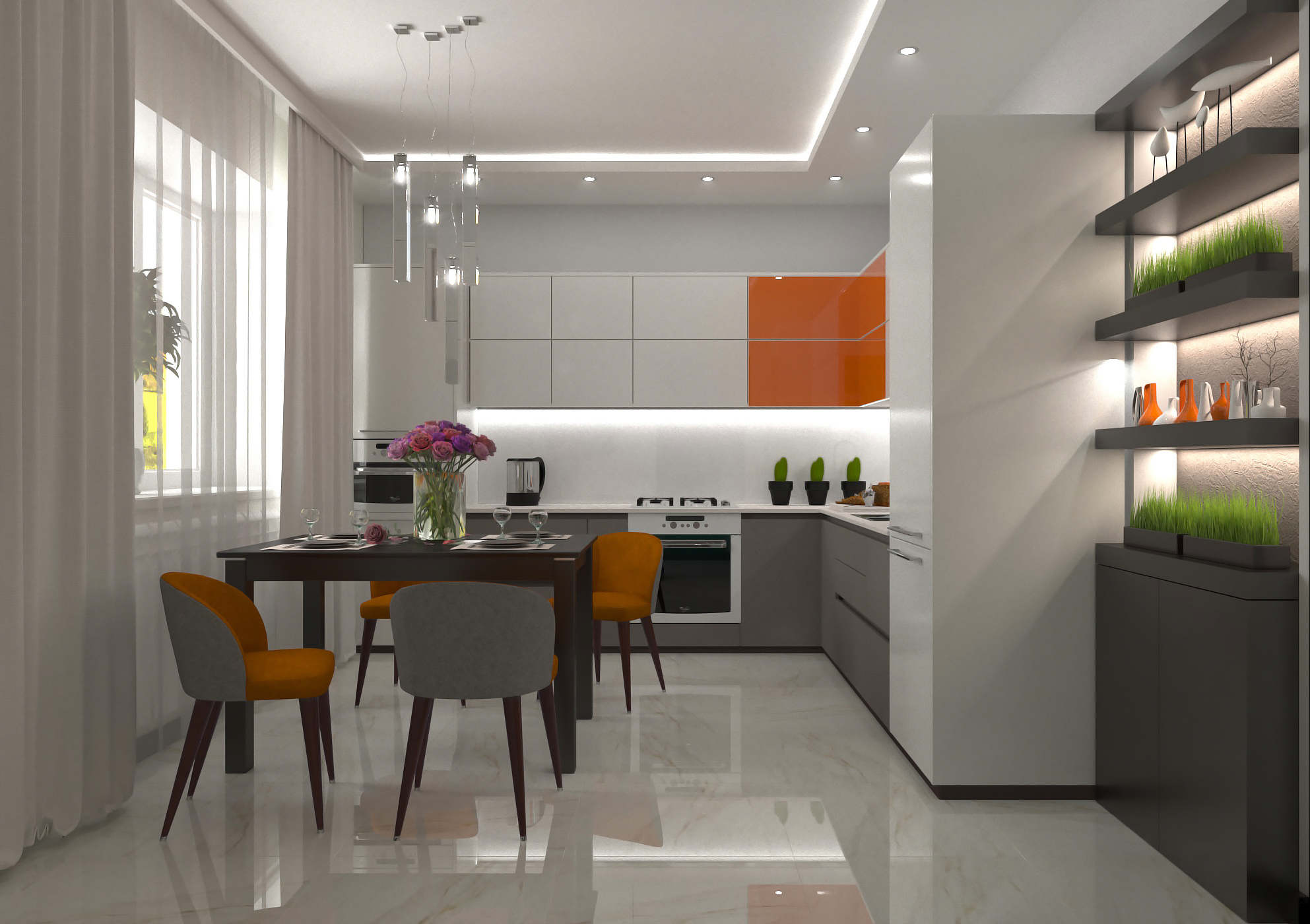3d visualization kitchen interior | 3dlancer.net