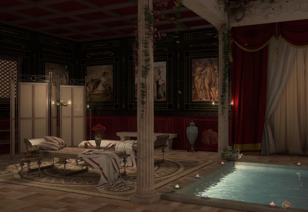 3d visualization Recreation roman bath | 3dlancer.net