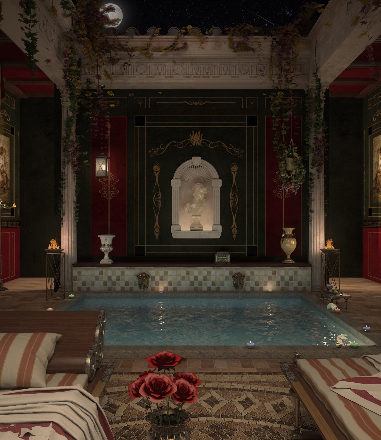 3d visualization Recreation roman bath | 3dlancer.net