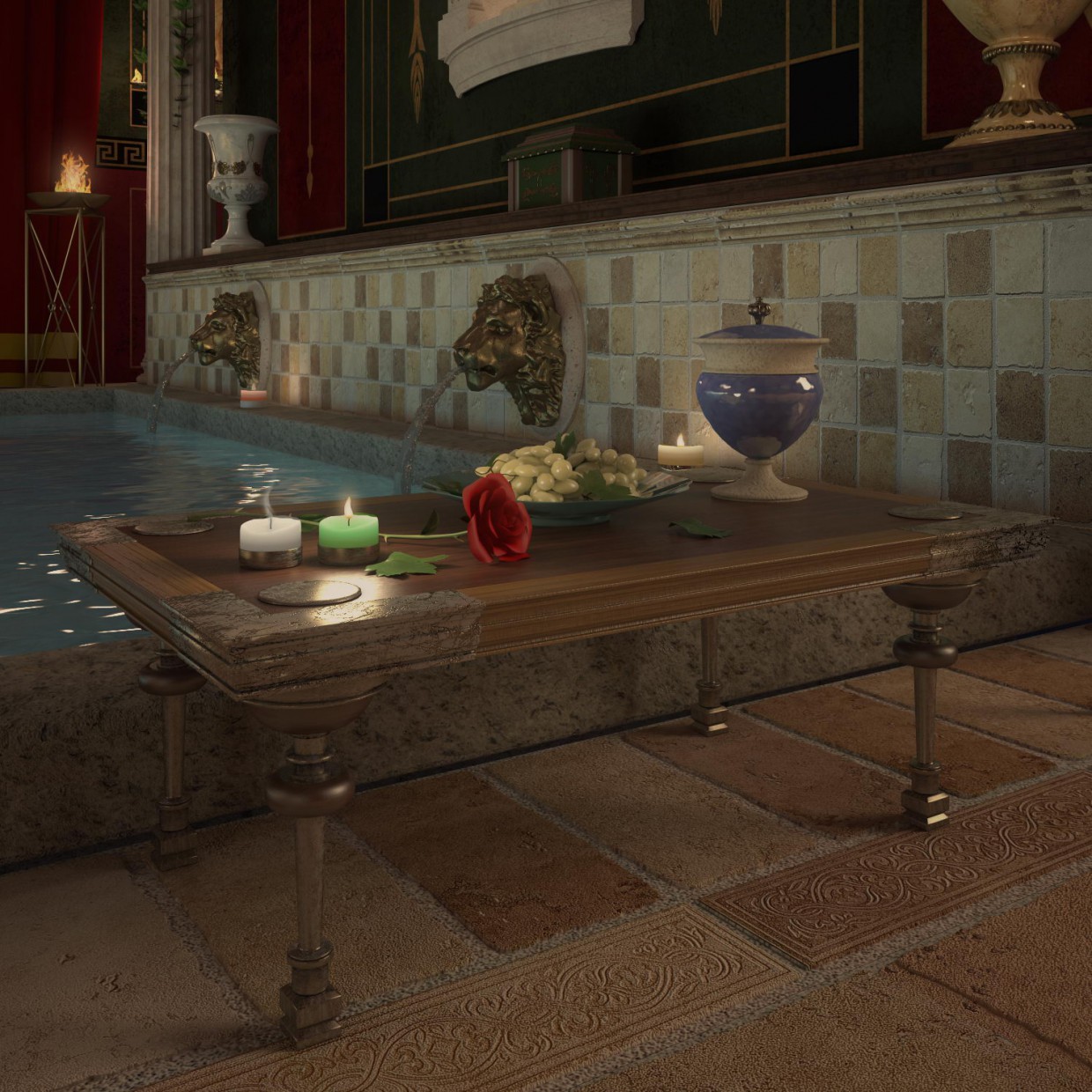 3d visualization Recreation roman bath | 3dlancer.net