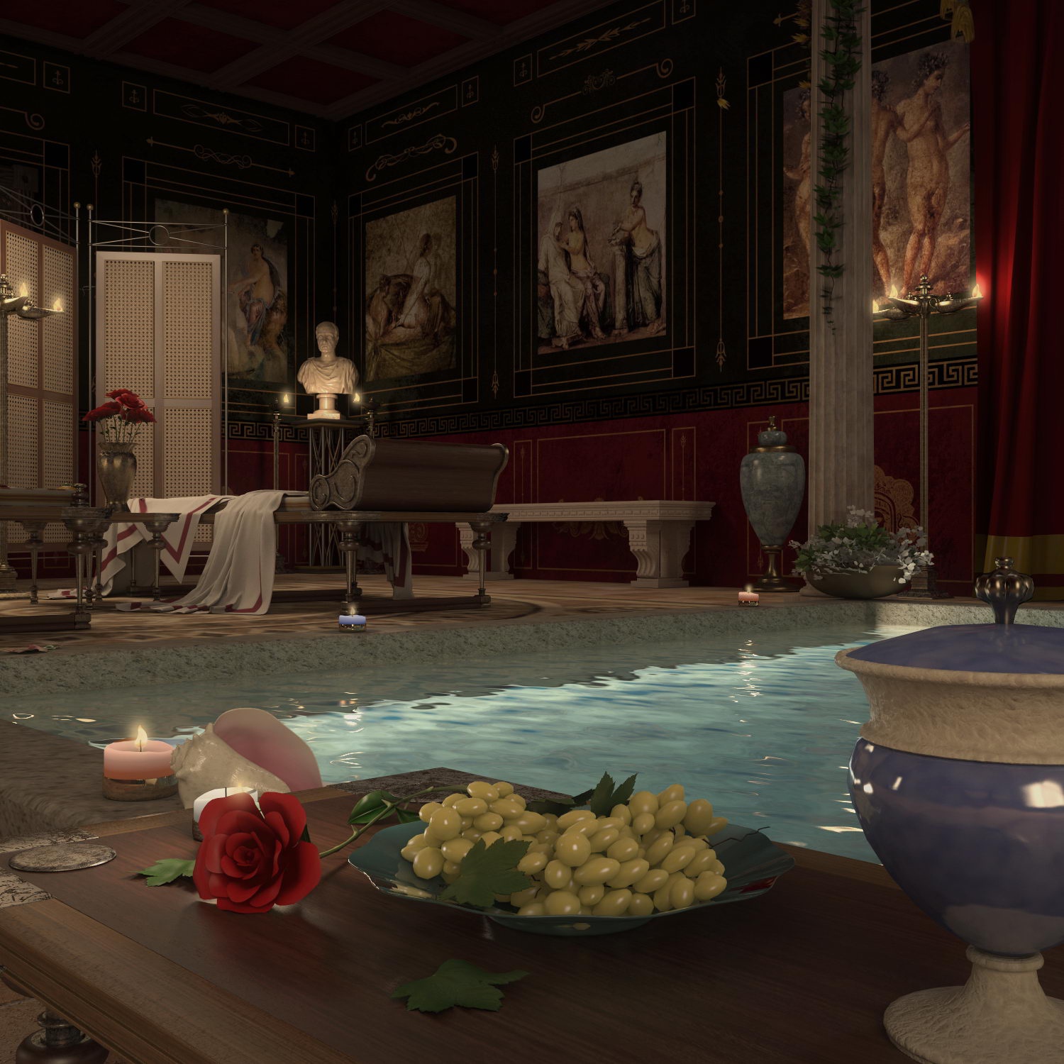 3d visualization Recreation roman bath | 3dlancer.net
