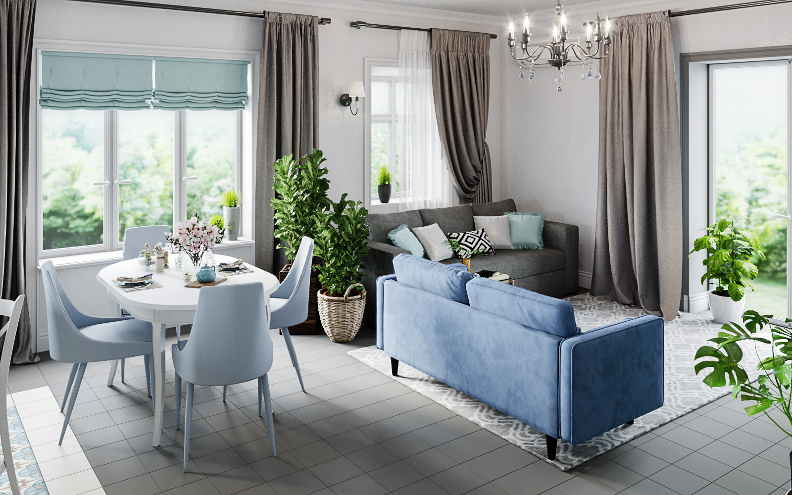 3d visualization visualization of living room | 3dlancer.net