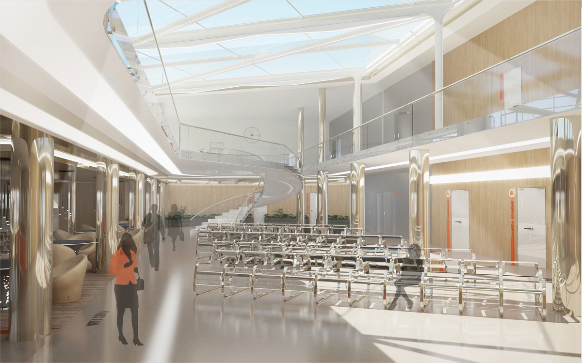 3d visualization Interior of a bus waiting hall | 3dlancer.net