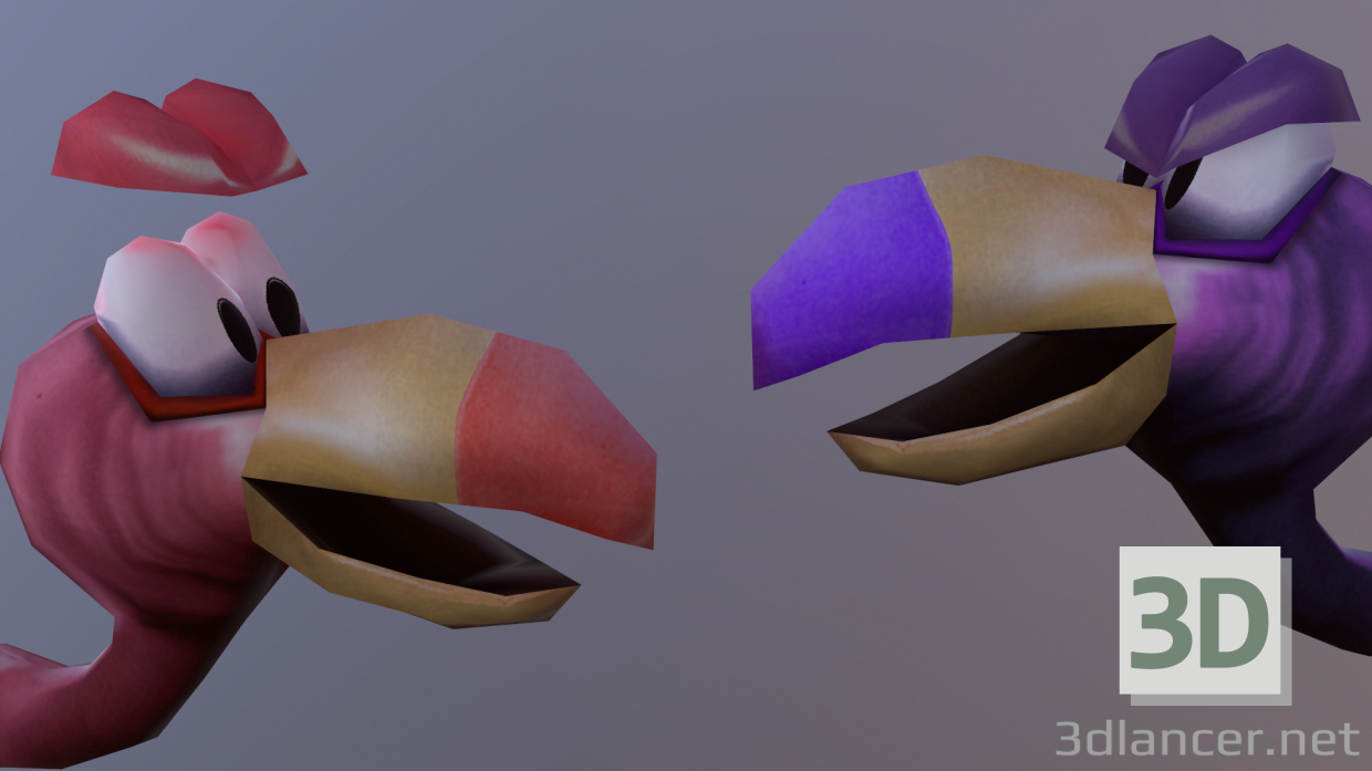 3d model Master Necky from Donkey Kong Country Nintendo 64 Style ...
