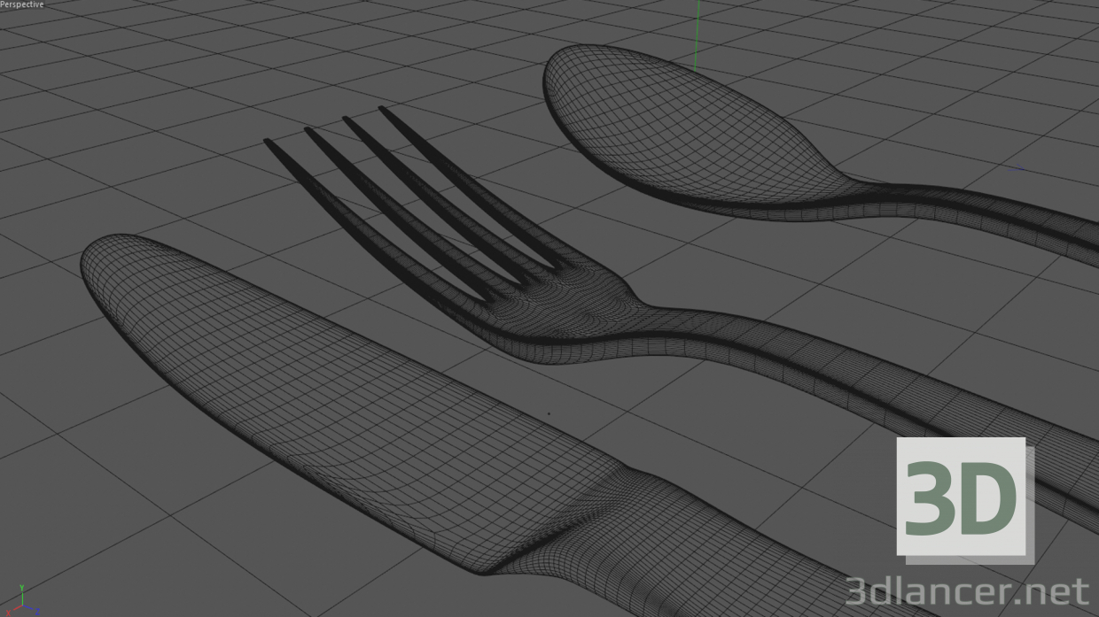 3d model 3D Spoon Set | 29165 | 3dlancer.net