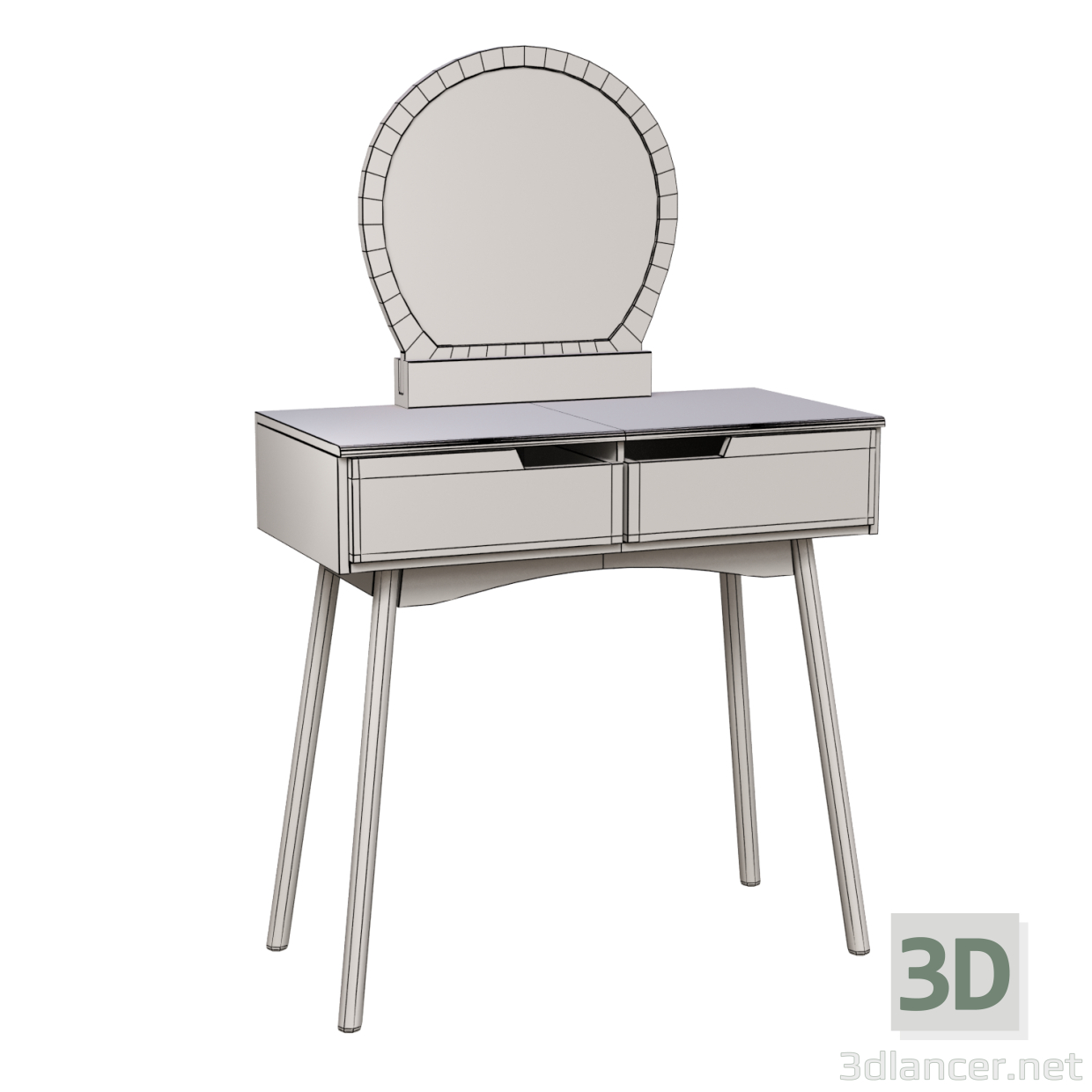 3d model Dressing table with mirror Fabron | 87191 | 3dlancer.net