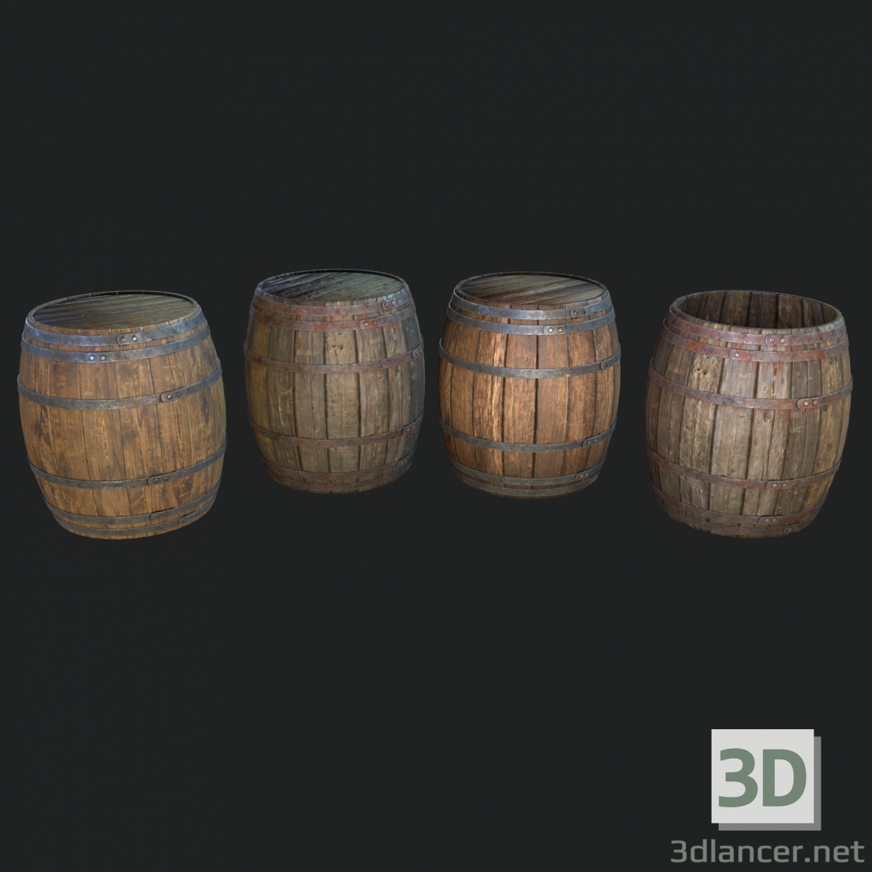 3d model Barrel 4 texture sets | 39249 | 3dlancer.net