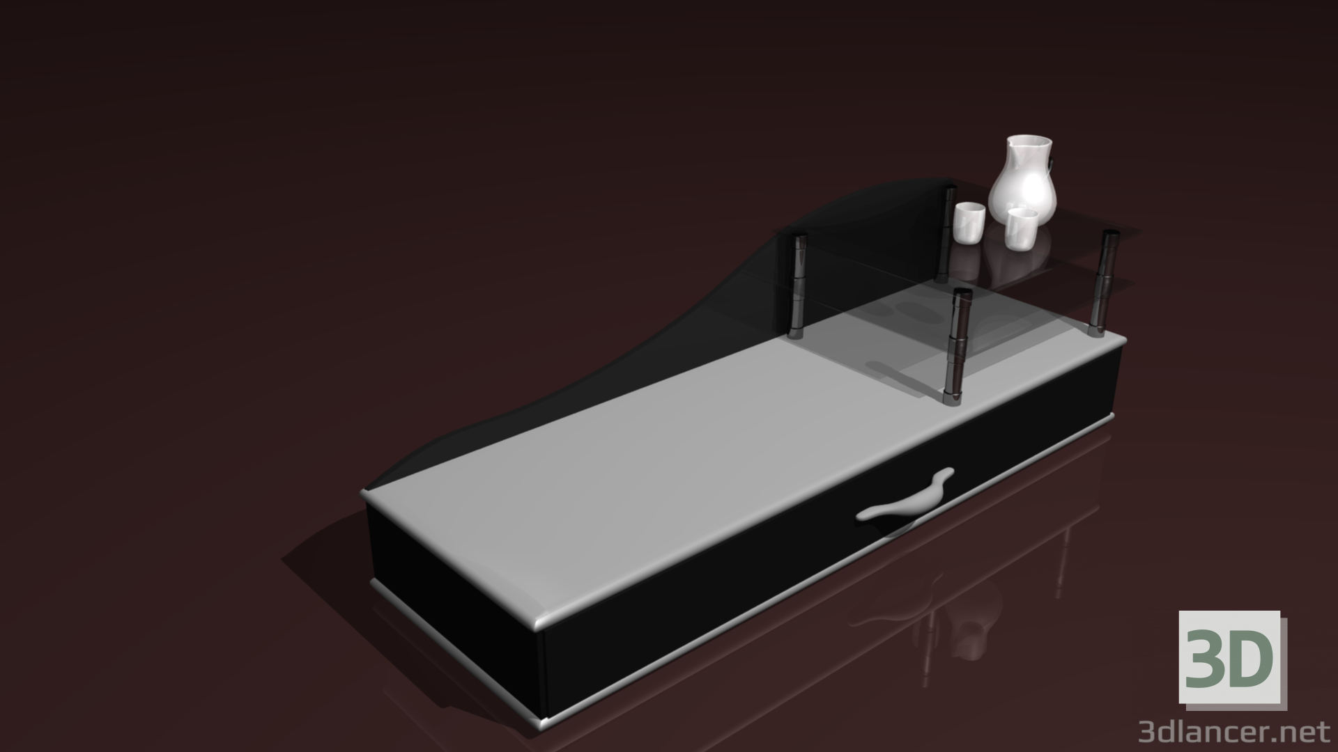 3d model mini table with shelves | 28255 | 3dlancer.net