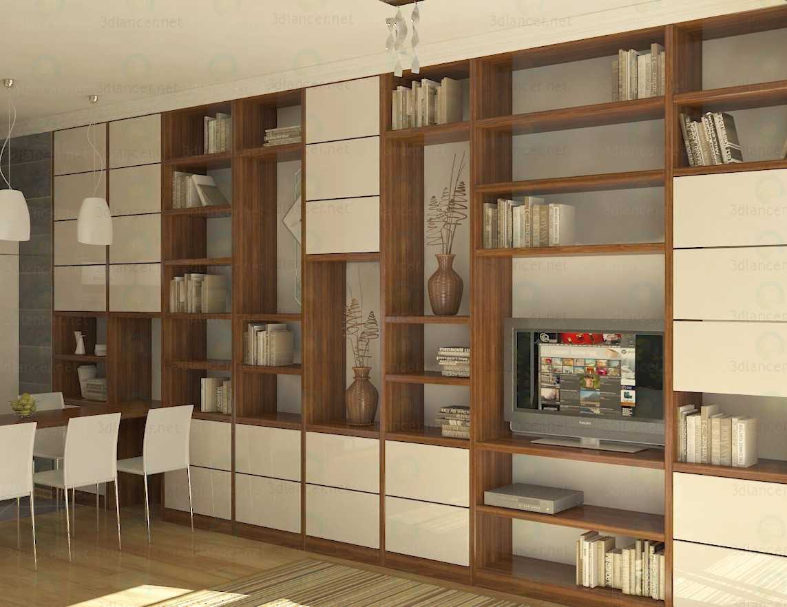 3d model Rack for the living room with built-in desk | 11271 | 3dlancer.net