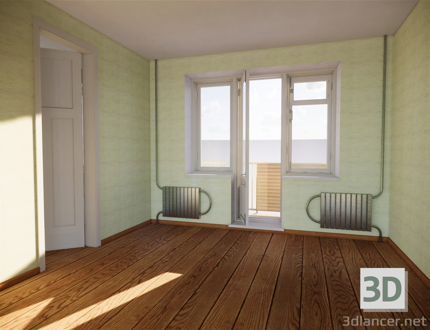 Modelo 3d Panel Khrushchev serie 1-447 ll-17 | 37029 | 3dlancer.net