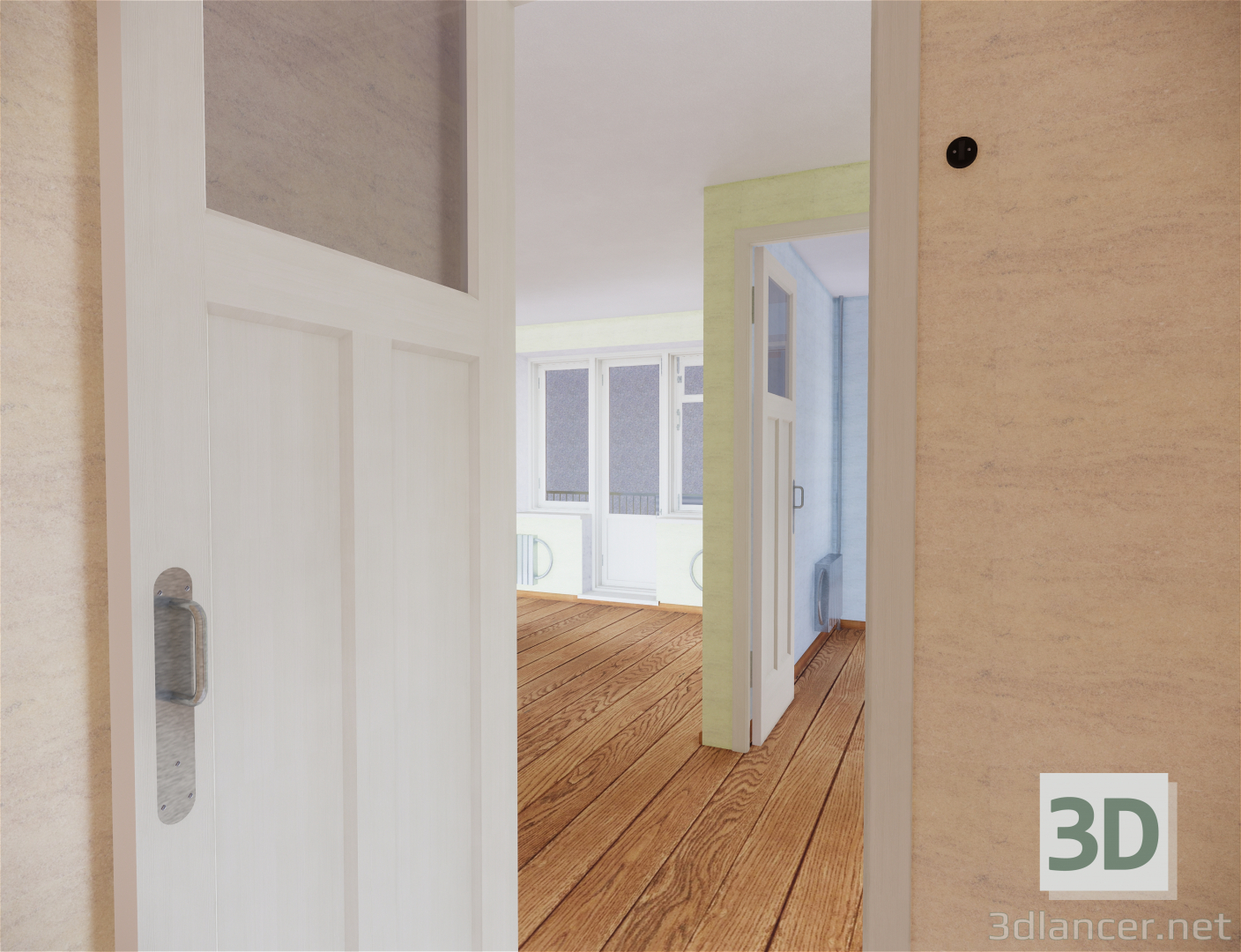 Modelo 3d Panel Khrushchev serie 1-447 ll-17 | 37029 | 3dlancer.net