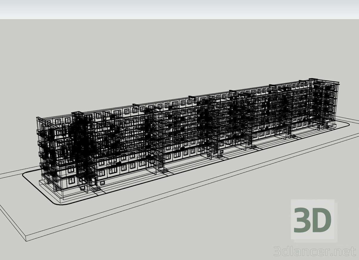 3d модель Панельная хрущевка серии 1-447 ll-17 | 37029 | 3dlancer.net