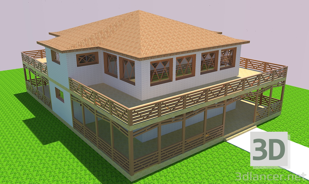 3d model two-storey house | 80302 | 3dlancer.net 3d model two-storey house | 80302 | 3dlancer.net