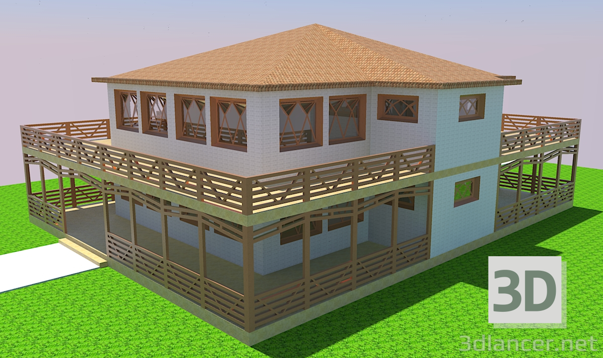 3d model two-storey house | 80302 | 3dlancer.net 3d model two-storey house | 80302 | 3dlancer.net