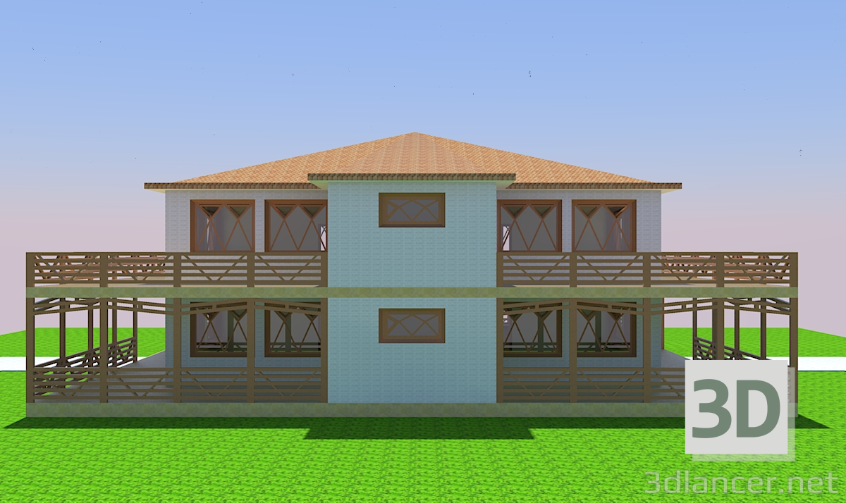 3d model two-storey house | 80302 | 3dlancer.net 3d model two-storey house | 80302 | 3dlancer.net