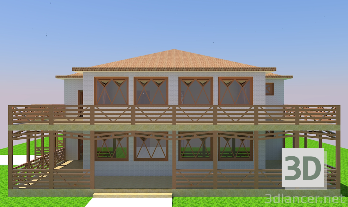 3d model two-storey house | 80302 | 3dlancer.net 3d model two-storey house | 80302 | 3dlancer.net