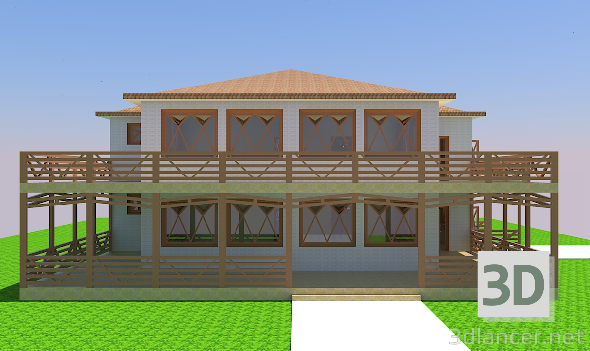 3d model two-storey house | 80302 | 3dlancer.net 3d model two-storey house | 80302 | 3dlancer.net