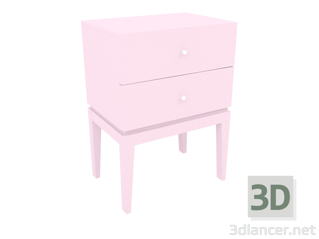 3d model One Static bedside table with two drawers (option 5) | 108306 | 3dlancer.net
