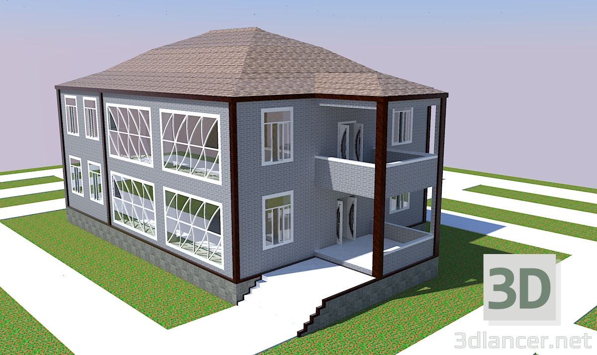 3d model two-storey house | 80315 | 3dlancer.net 3d model two-storey house | 80315 | 3dlancer.net