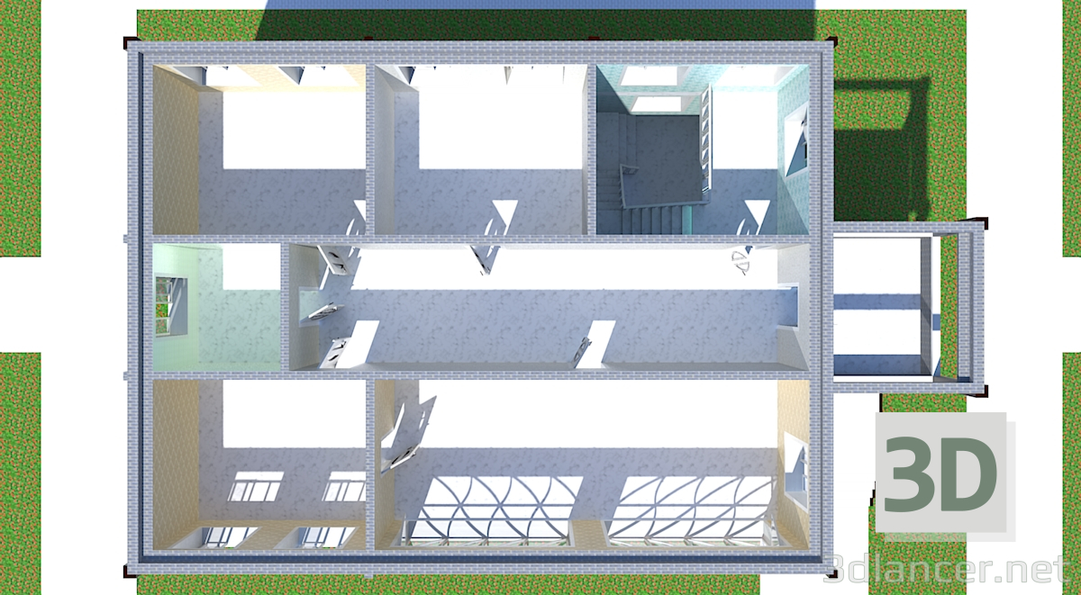 3d model two-storey house | 80315 | 3dlancer.net 3d model two-storey house | 80315 | 3dlancer.net