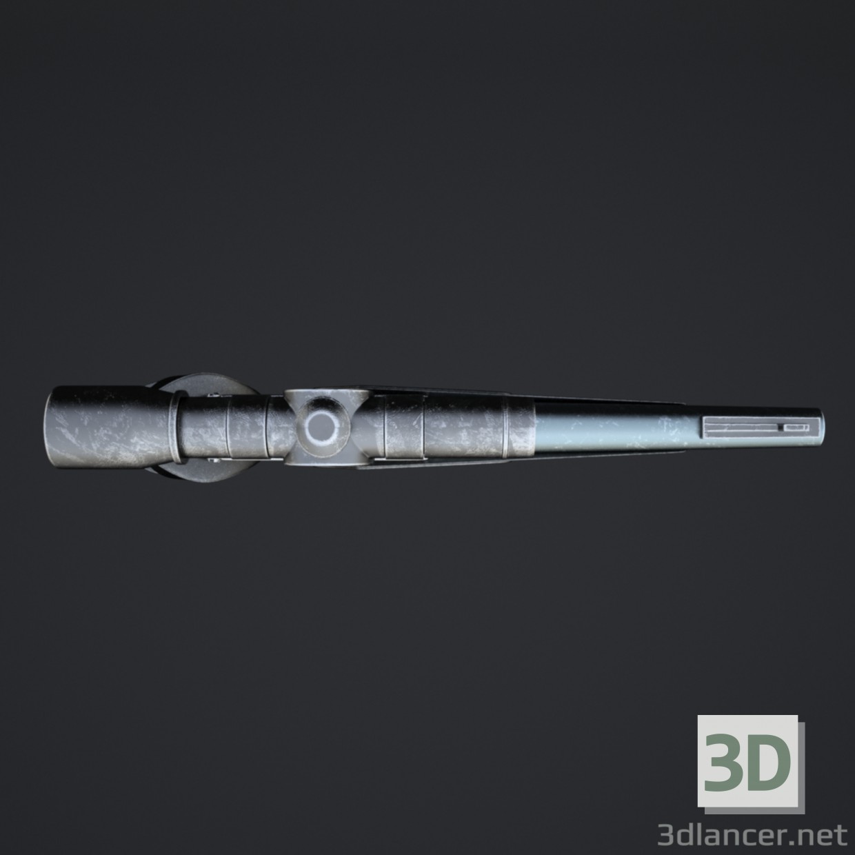 3d model A gun with telescopic sight. Zone II with an optical sight ...