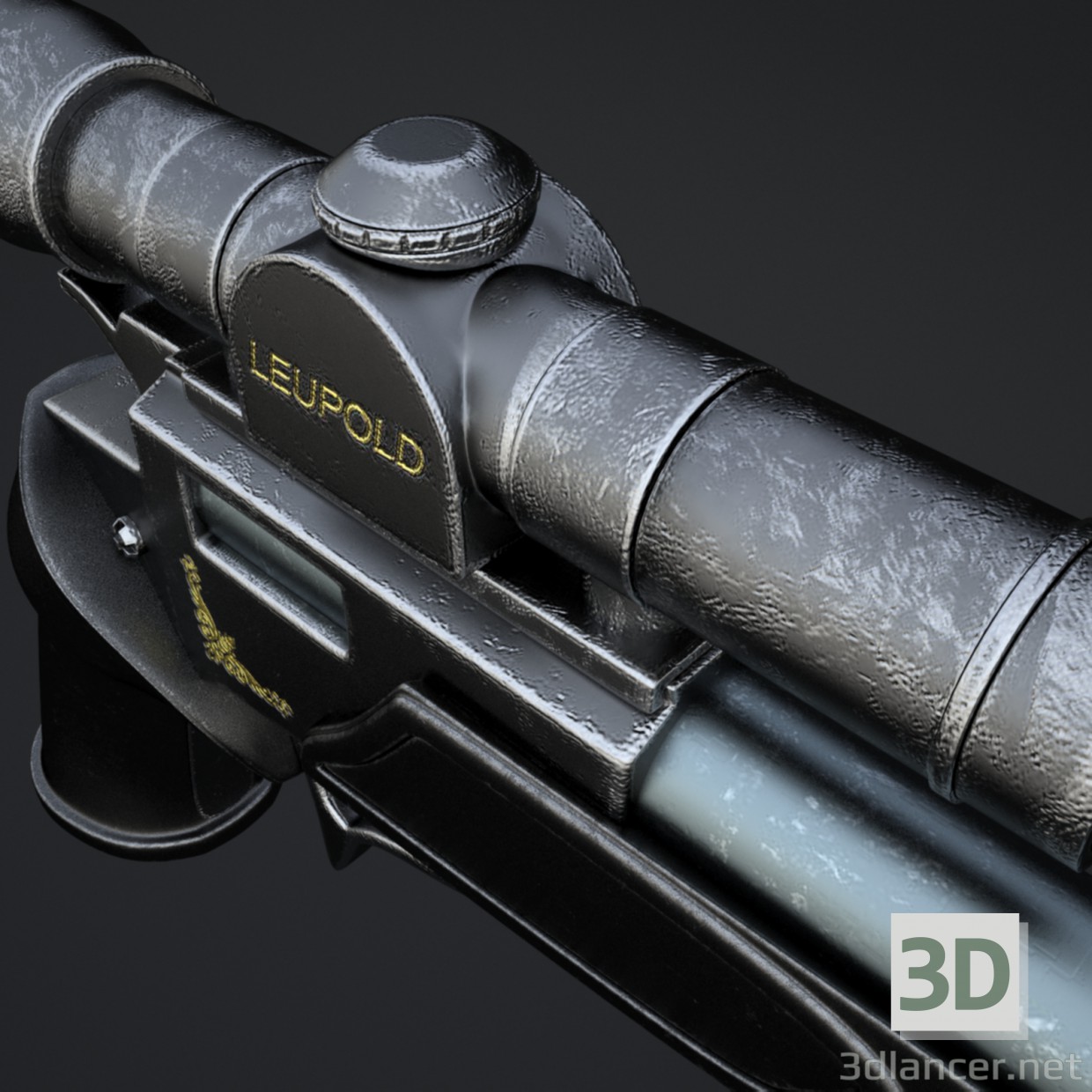 3d model A gun with telescopic sight. Zone II with an optical sight ...