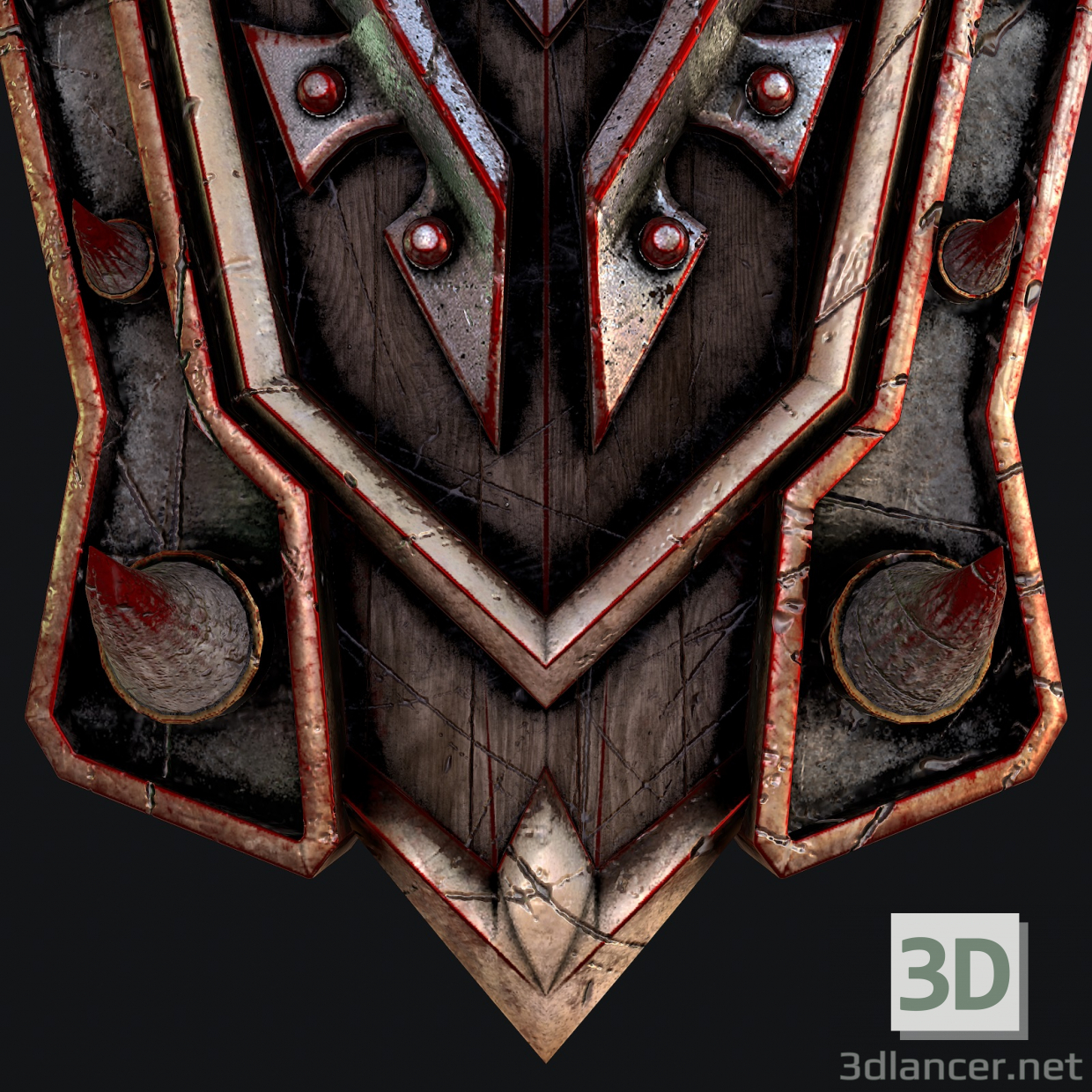 3d model Fantasy shield 5 3d model | 46336 | 3dlancer.net