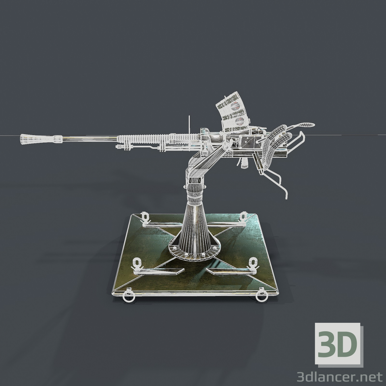 3d модель Machine gun turret 3d model | 41351 | 3dlancer.net