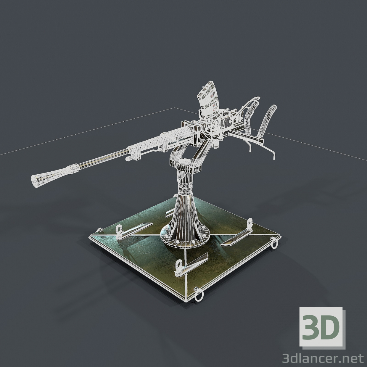 3d model Machine gun turret 3d model | 41351 | 3dlancer.net