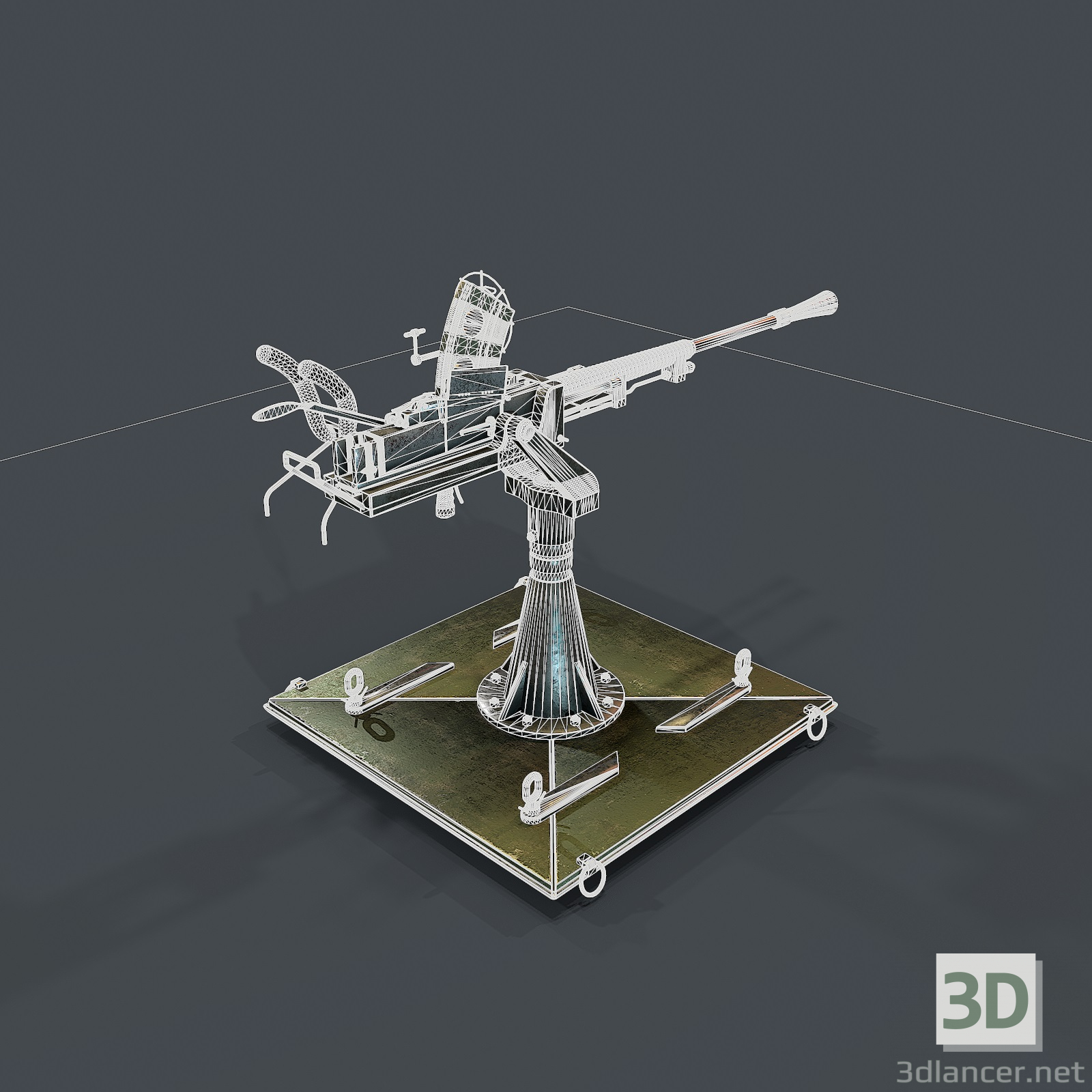 3d model Machine gun turret 3d model | 41351 | 3dlancer.net