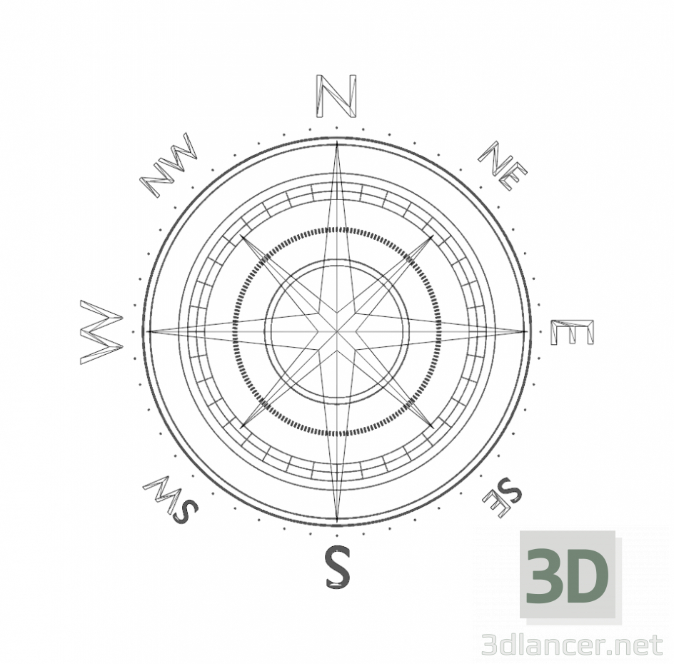3d model Compass rose | 66395 | 3dlancer.net