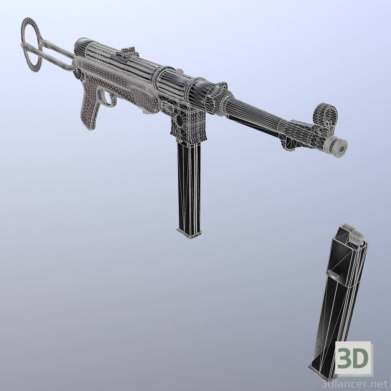3d model Submachine gun mp 38 40 3d model | 50406 | 3dlancer.net