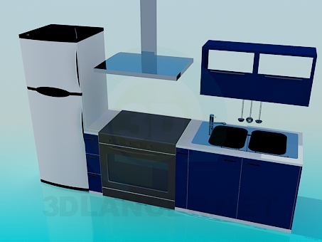 3d model Small kitchen | 6411 | 3dlancer.net