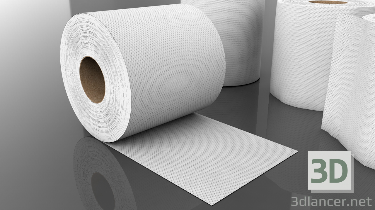 3d model 3D Tissue Paper Roll | 53042 | 3dlancer.net