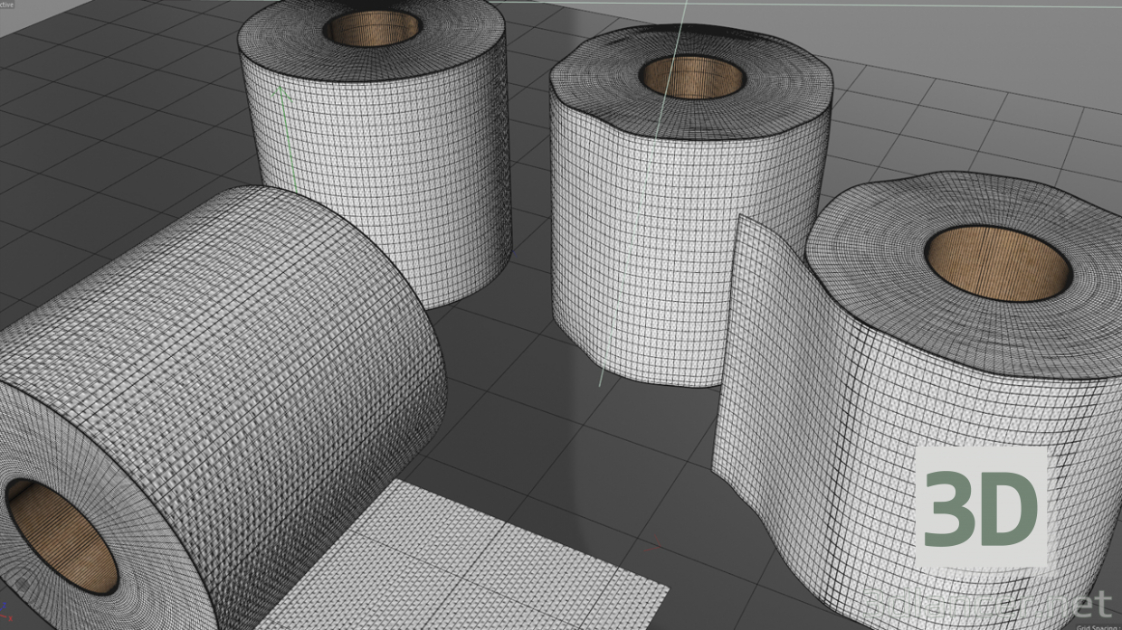 3d model 3D Tissue Paper Roll | 53042 | 3dlancer.net