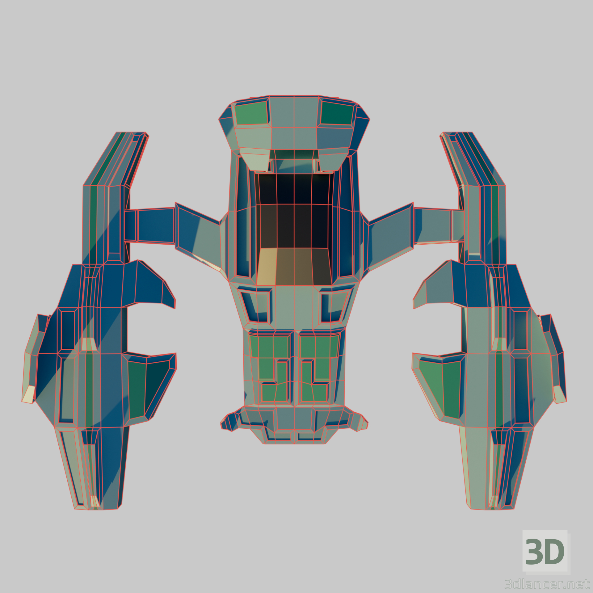 3d model Low poly spaceship | 79425 | 3dlancer.net