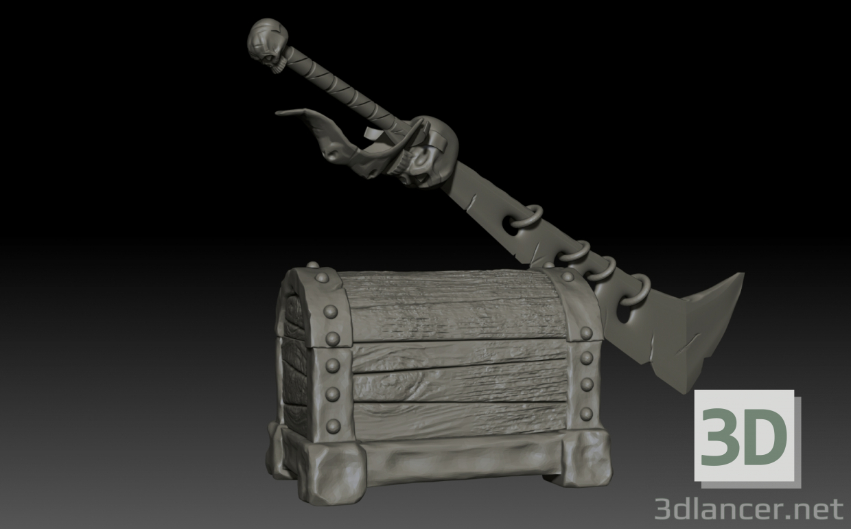 3d model Chest and sword | 67443 | 3dlancer.net